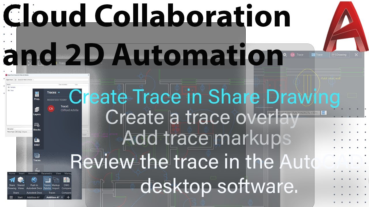 AutoCAD Advanced: Creating Trace in Share Drawing - YouTube