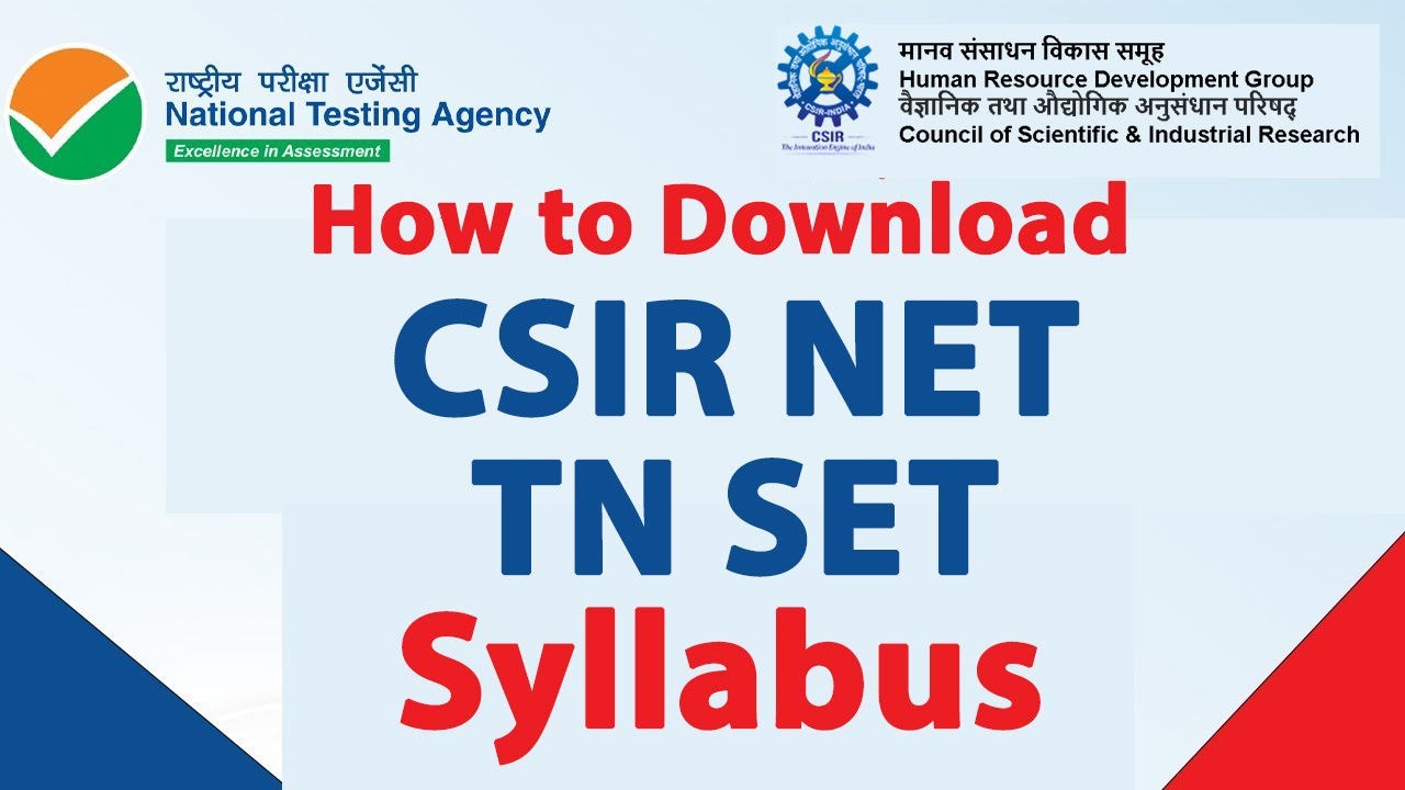 How to Download CSIR NET / TN SET Official Syllabus | #csirnet #tnset # ...