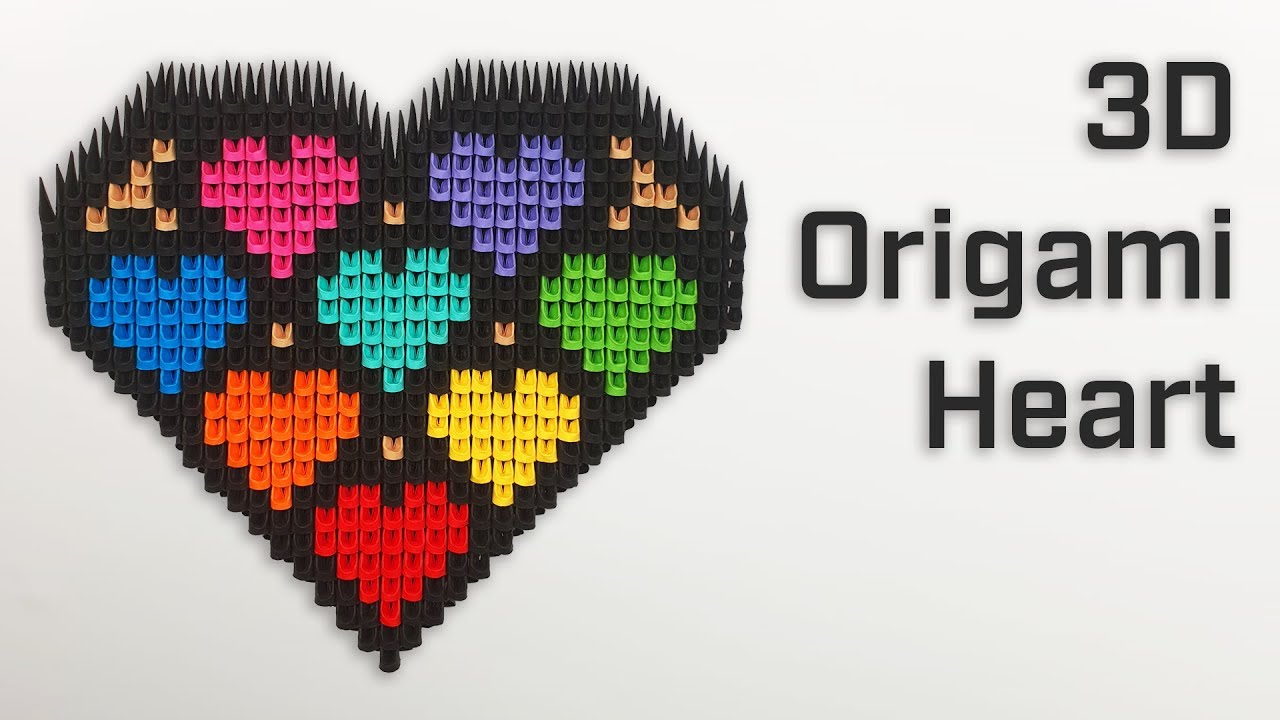 How to Make 3D Origami Heart - DIY - Modular Origami Heart Showcase ...