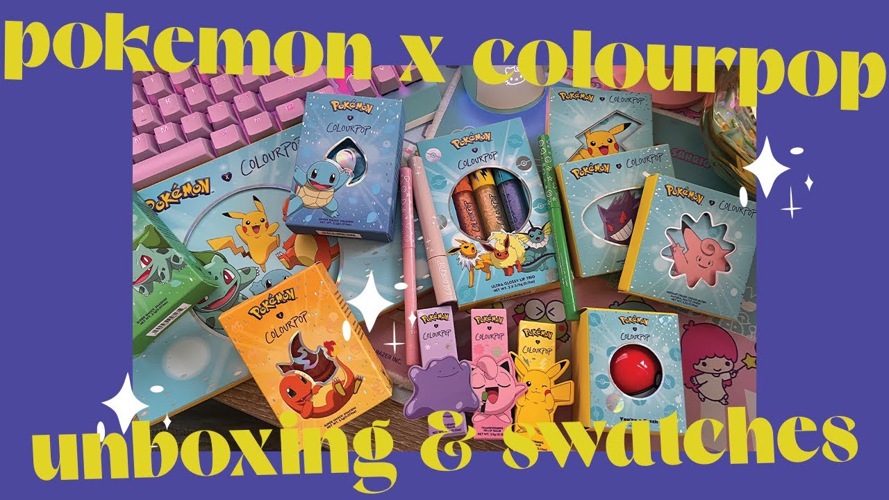 Pokemon x Colourpop Full Collection Unboxing & Swatches - YouTube