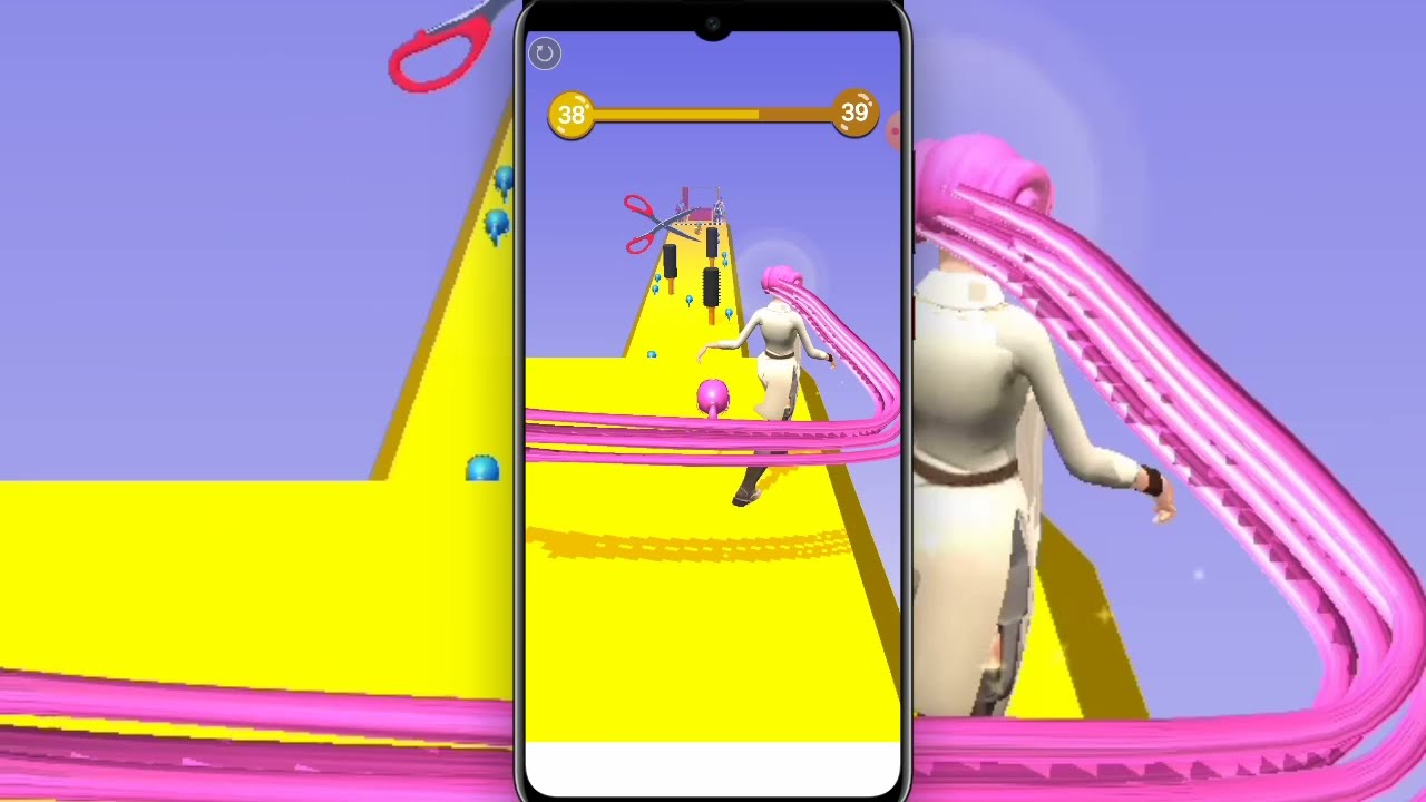 Girls run with long hair games, girl hair rush games - YouTube