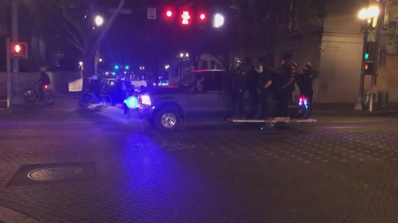 Fireworks downtown after police declare riot - YouTube