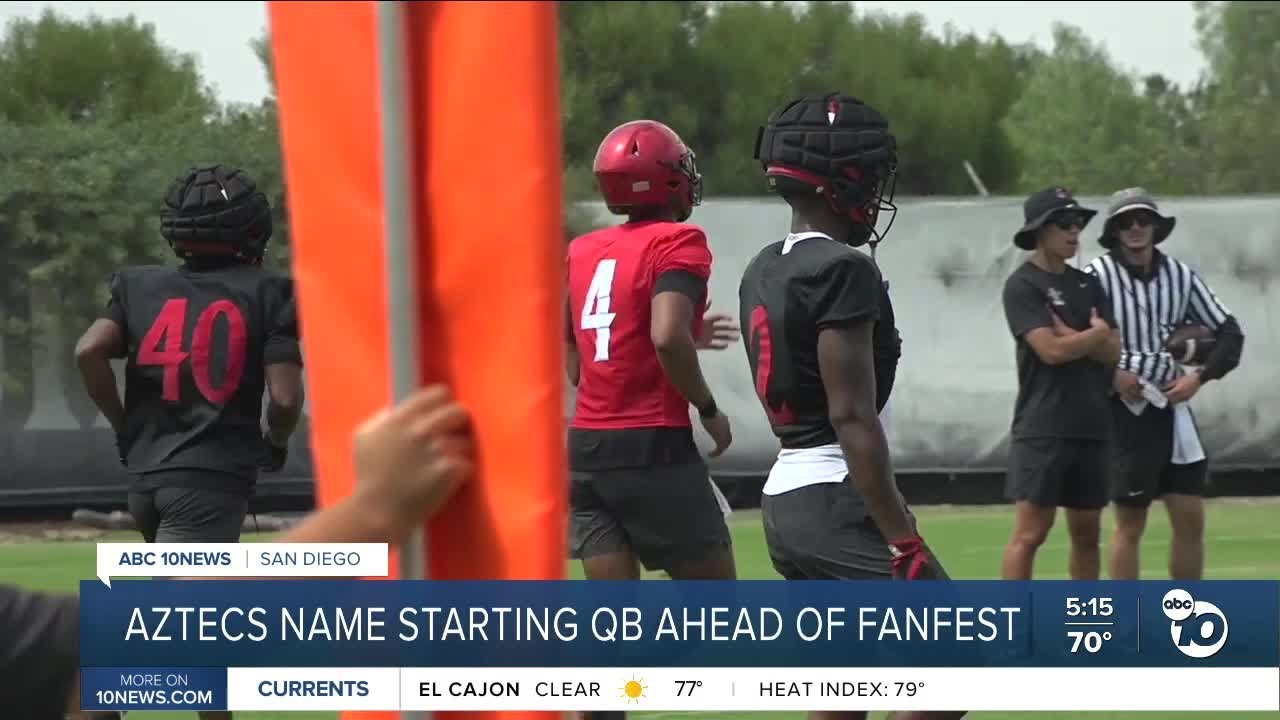Aztecs name starting QB ahead of FanFest - YouTube