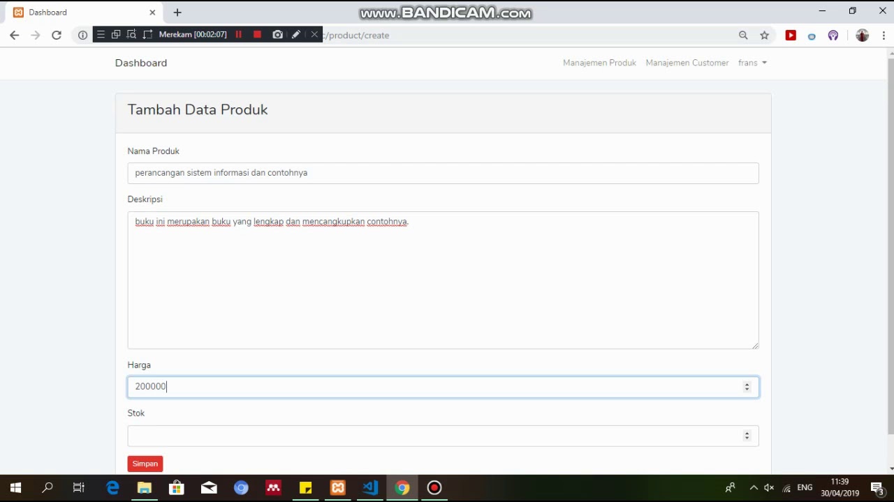 Belajar Membuat manajemen Invoice menggunakan Aplikasi visual Studio ...