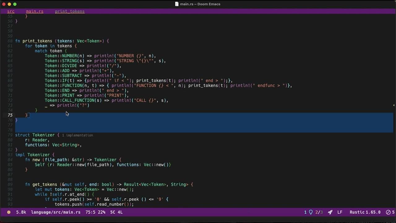 Creating a Forth tokenizer in Rust - YouTube