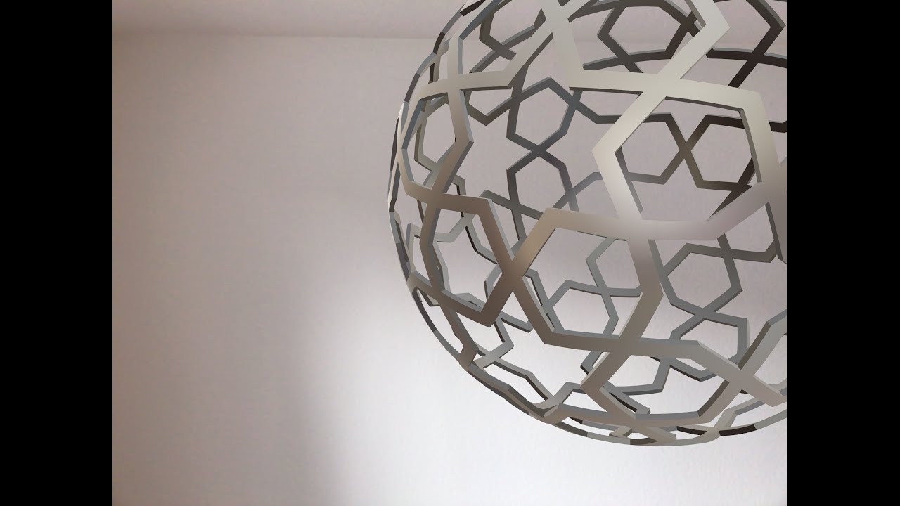 Augmented Reality: islamic geometric pattern on sphere, test - YouTube