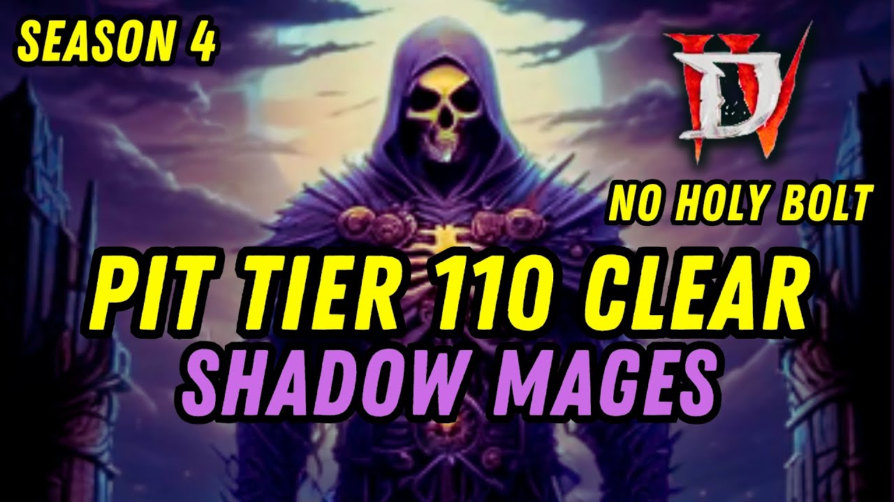 Diablo 4 Season 4 Pit Tier 110 Full Gameplay Shadow Mages Necromancer ...