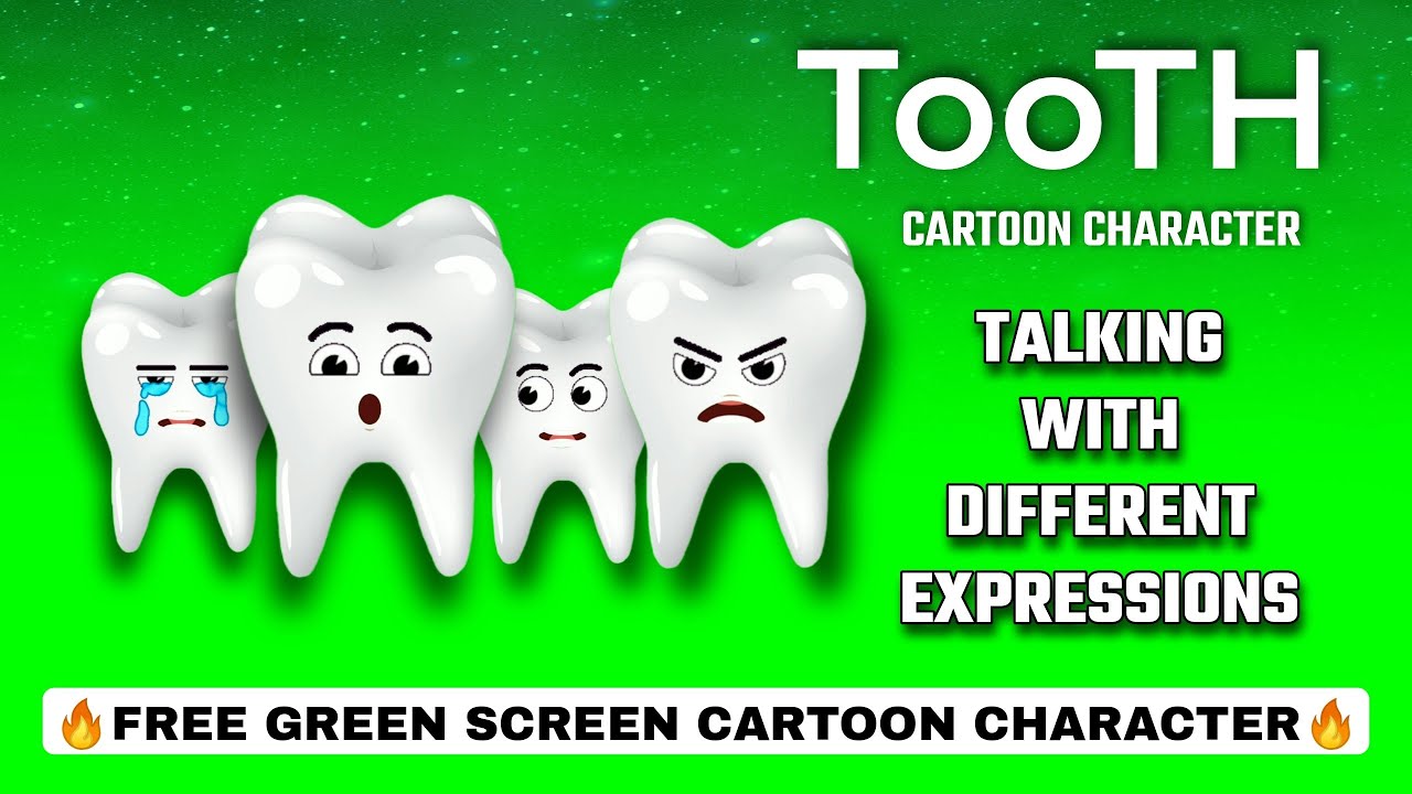 tooth cartoon character | talking face with different expressions ...