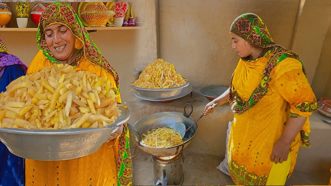15 KG Potatos Finger Chips For Village Childrens 😋| Pakistani Village ...