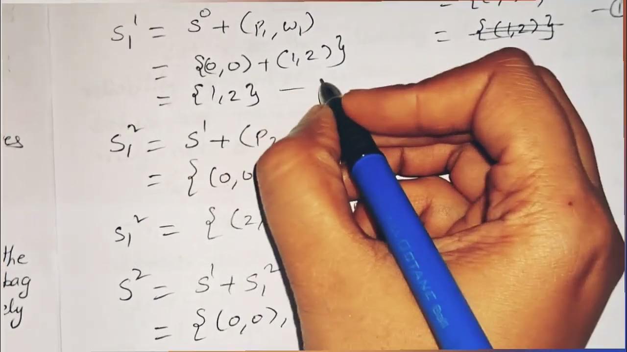 0/1 knapsack problem in Dynamic programming explanation with notes ...