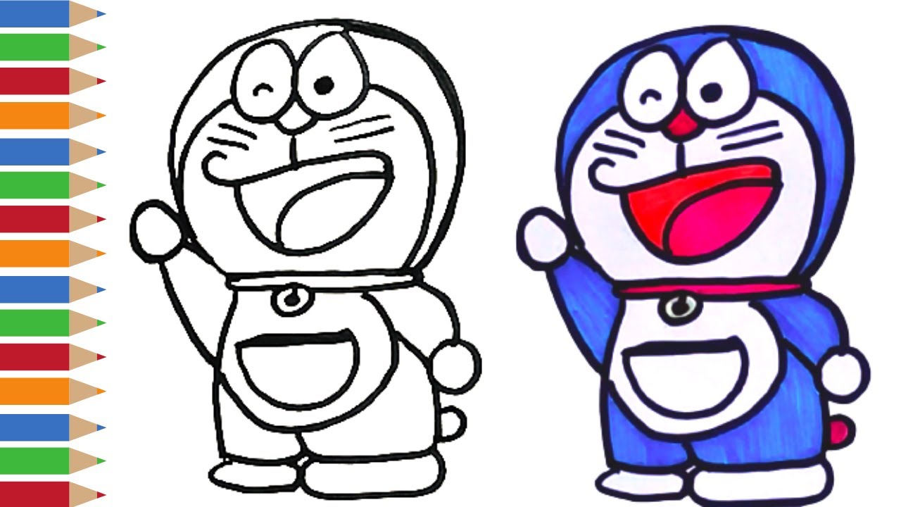 How to draw Doraemon step by step easy, Doraemon drawing for kids,How ...