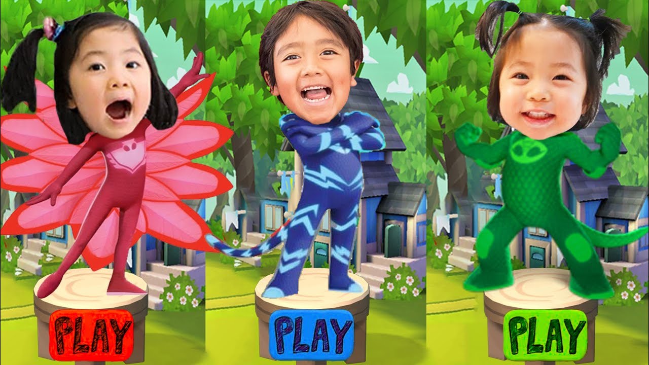 Tag with Ryan - Kaji Brothers Ryan, Emma and Kate in Pj Masks Heroes ...