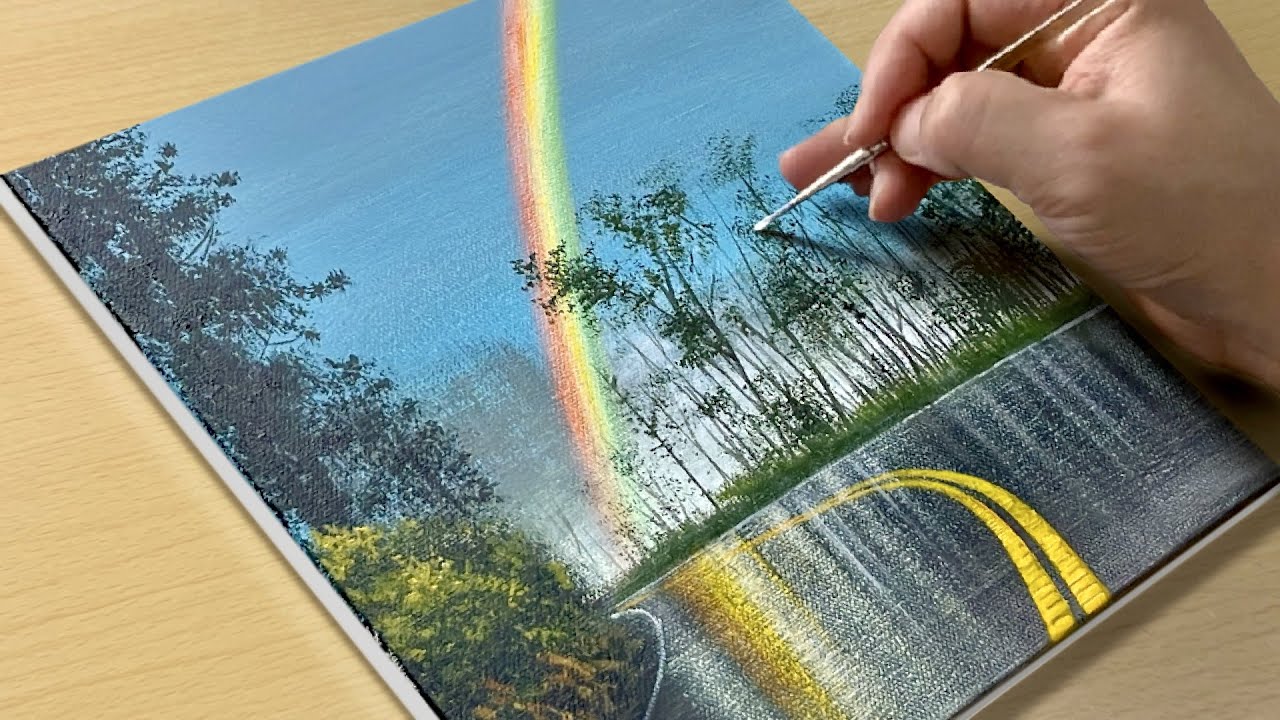 Rainy Day Painting / Acrylic Painting for Beginners - YouTube