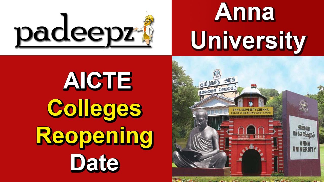 Anna University Latest News | AICTE Colleges Reopening Date Announced ...