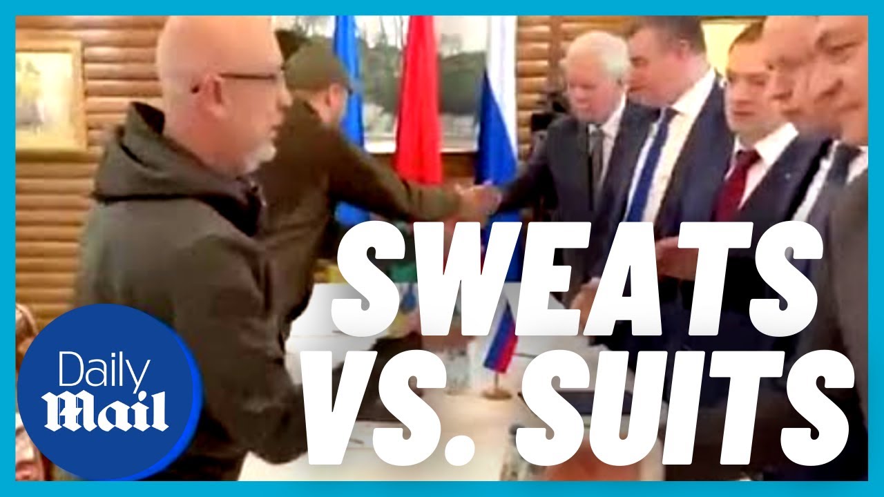 Russia Ukraine peace talks: Ukrainians show up in military fatigues ...