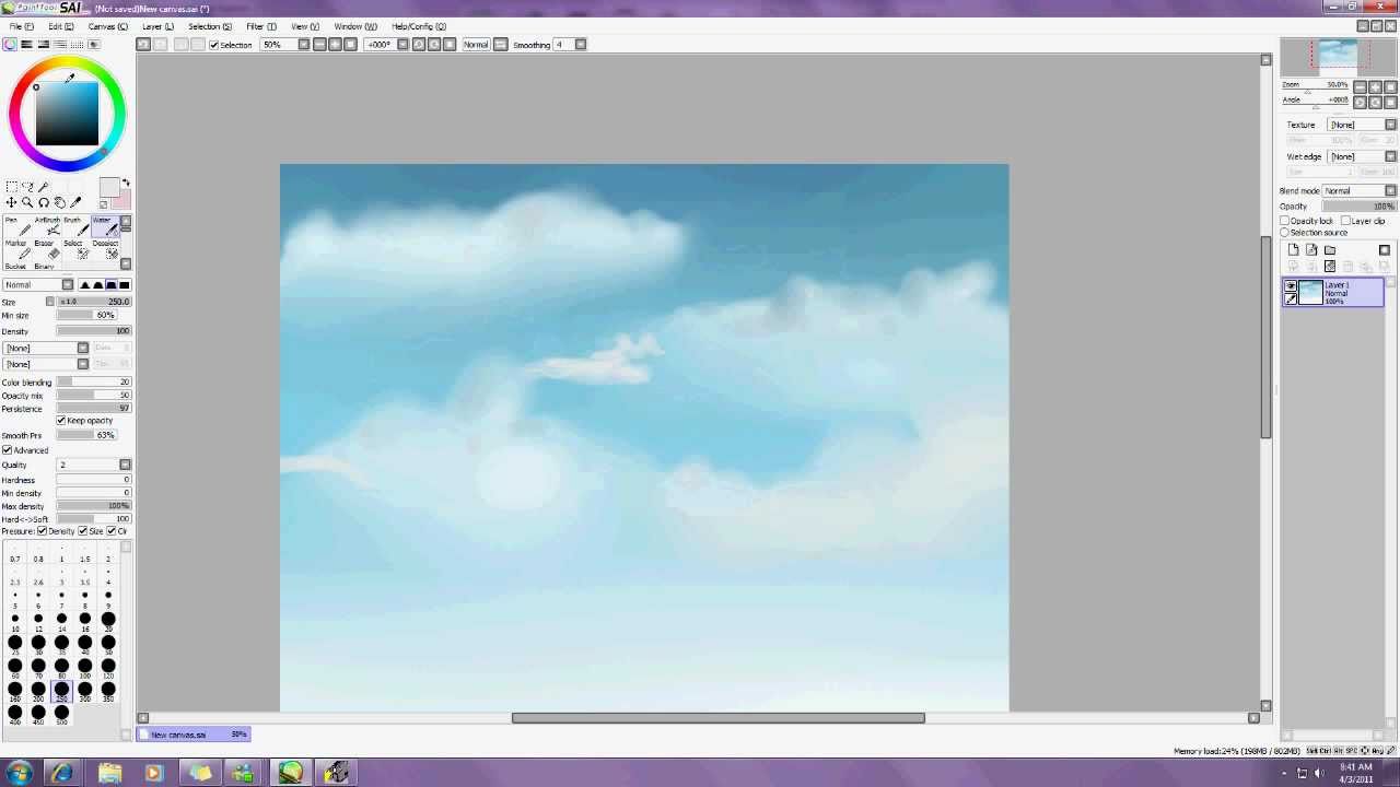 How to paint a sky with clouds - YouTube