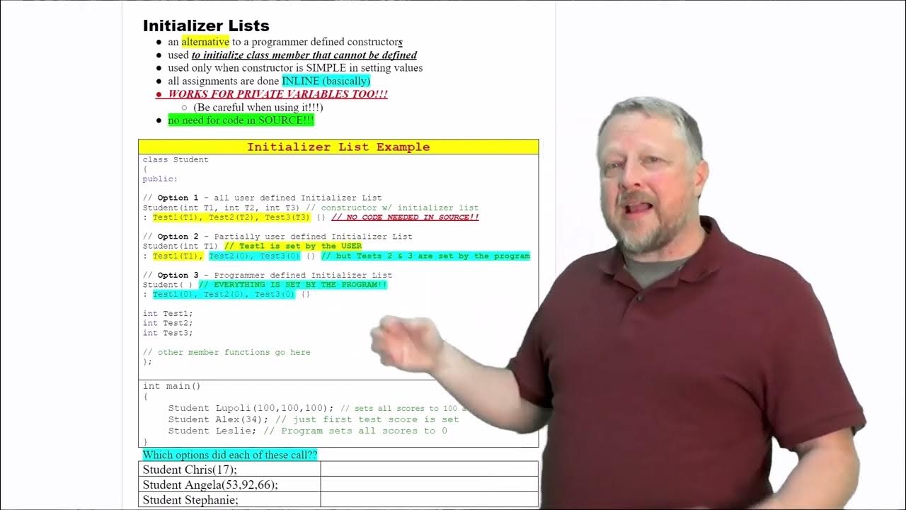 5 - Initializer Lists - YouTube