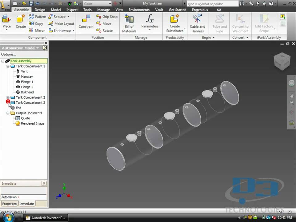 Tank Demo using Autodesk Inventor ETO Series - YouTube