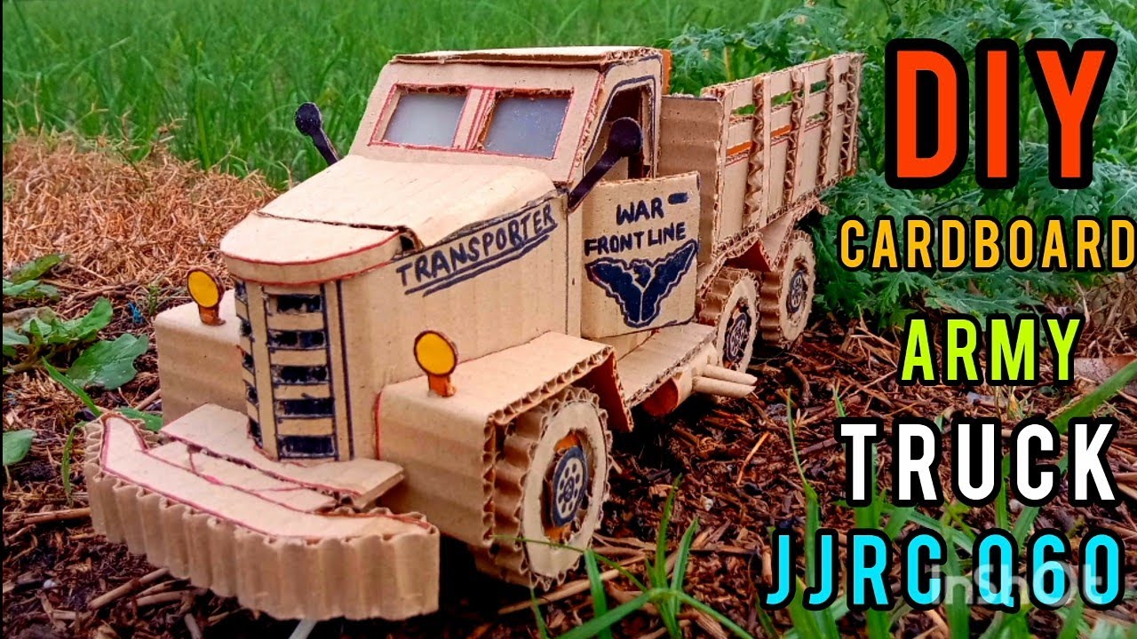 How To Make a Cardboard Military Truck JJRC Q60 || Make a RC Truck @R ...