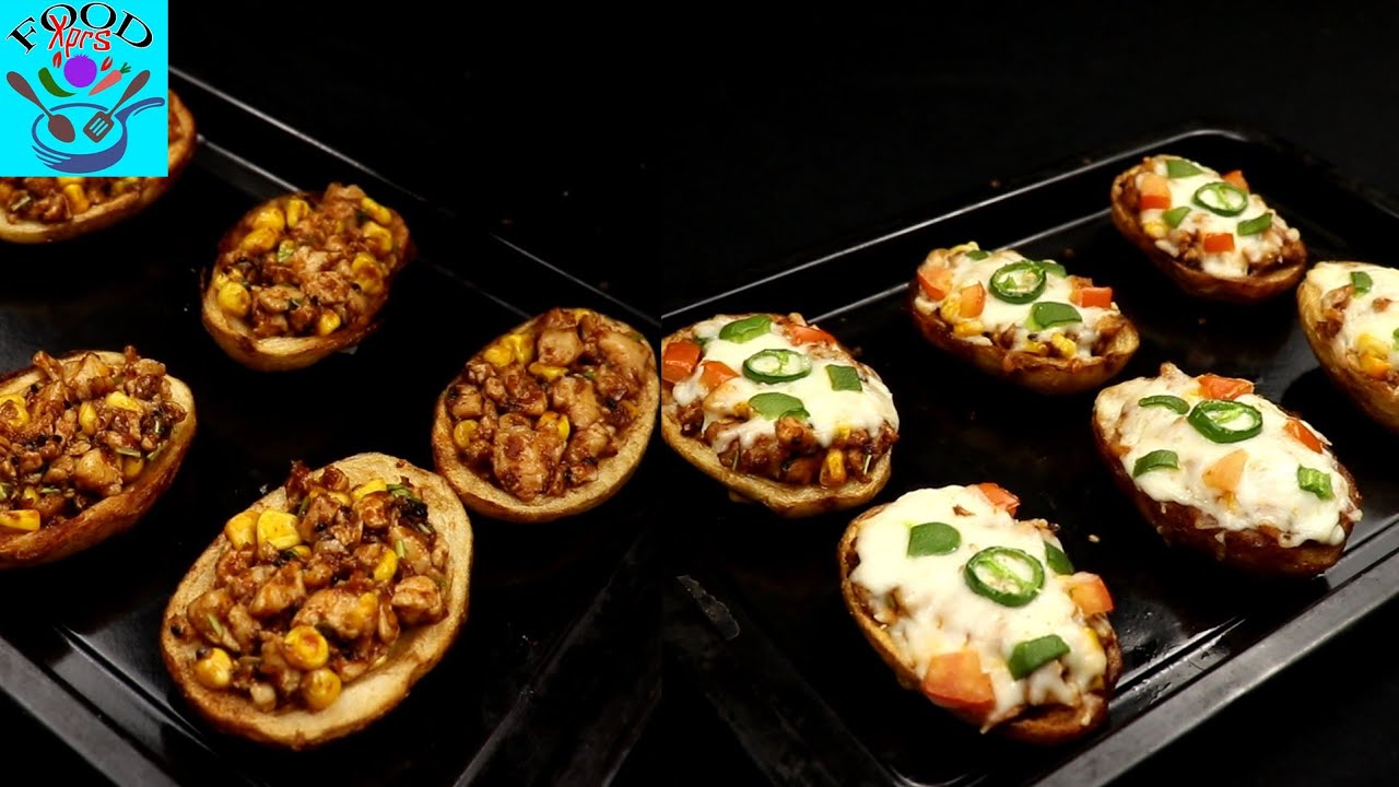 Cheesy Chicken & Corn Potato Boats | Loaded Potato Boats - YouTube