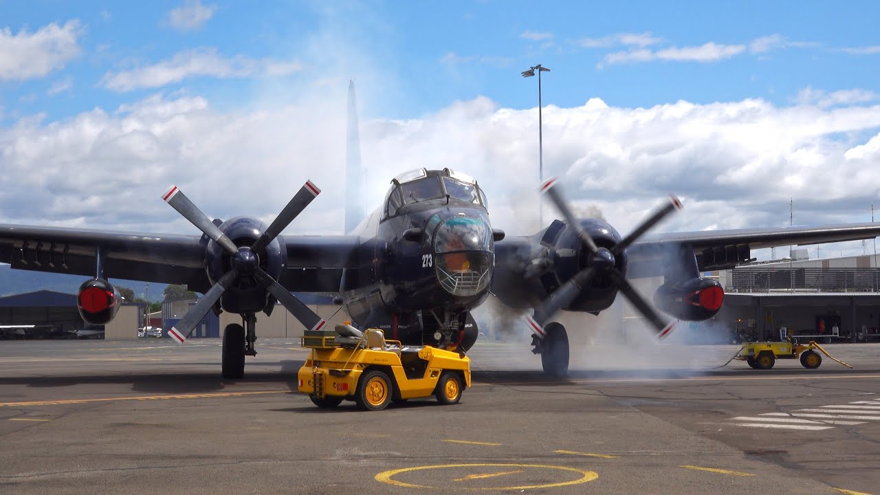 Former RAAF P-2 Neptune (SP-2H/P2V-7) Maintenance Engine Running - YouTube