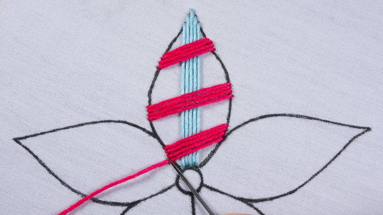 New Hand Embroidery amazing 9 Layer Thread flower design with easy ...