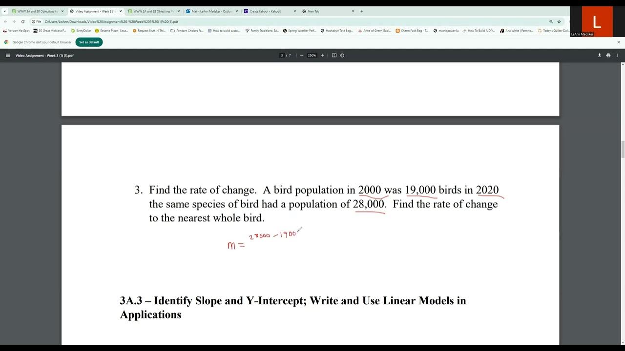 Correction to Week 3 video assignment - YouTube