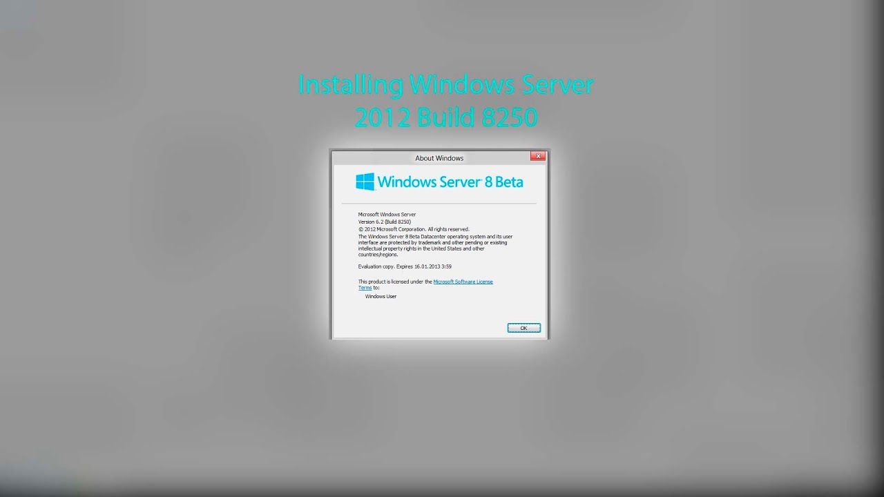 Installing Windows Server 2012 Build 8250 - YouTube