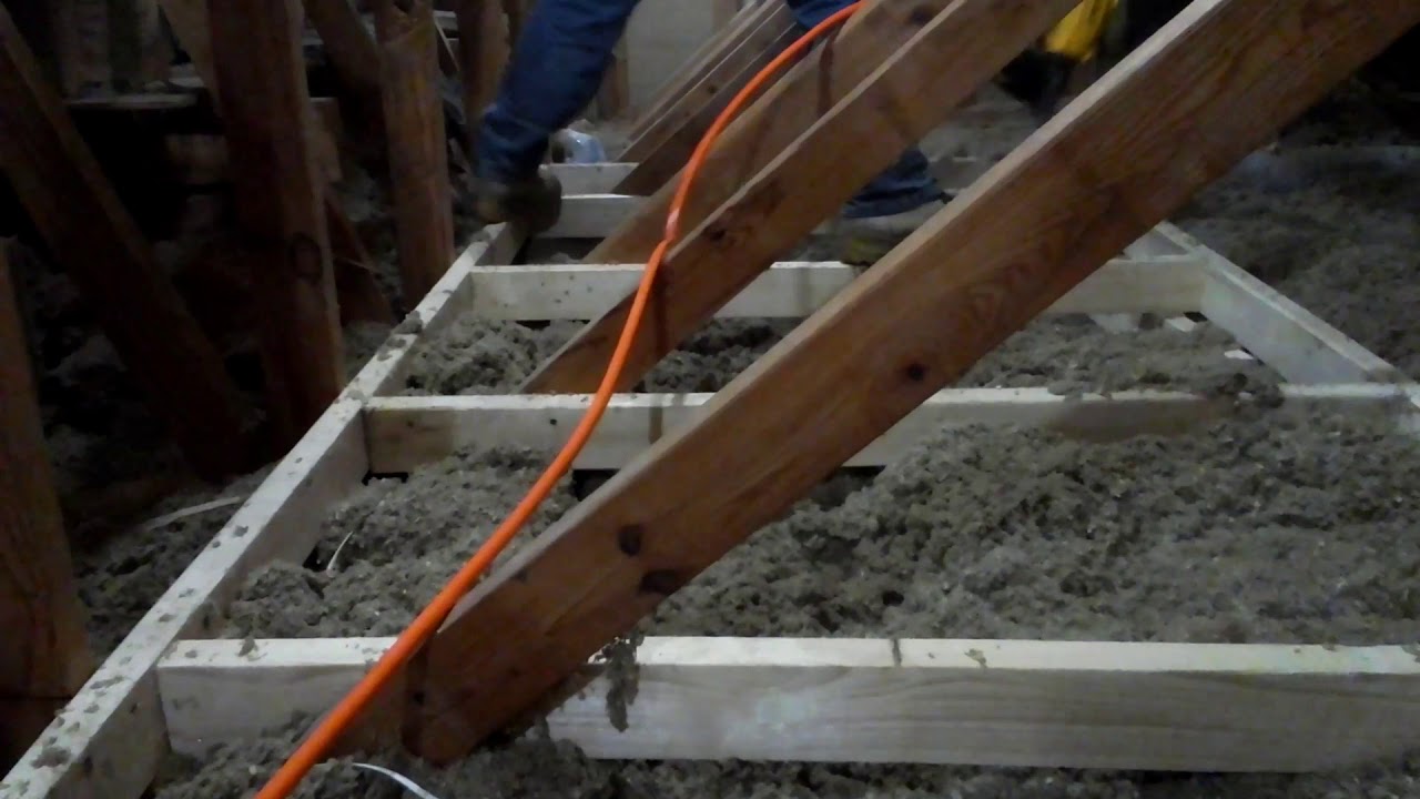 Building a raised attic platform part one - YouTube
