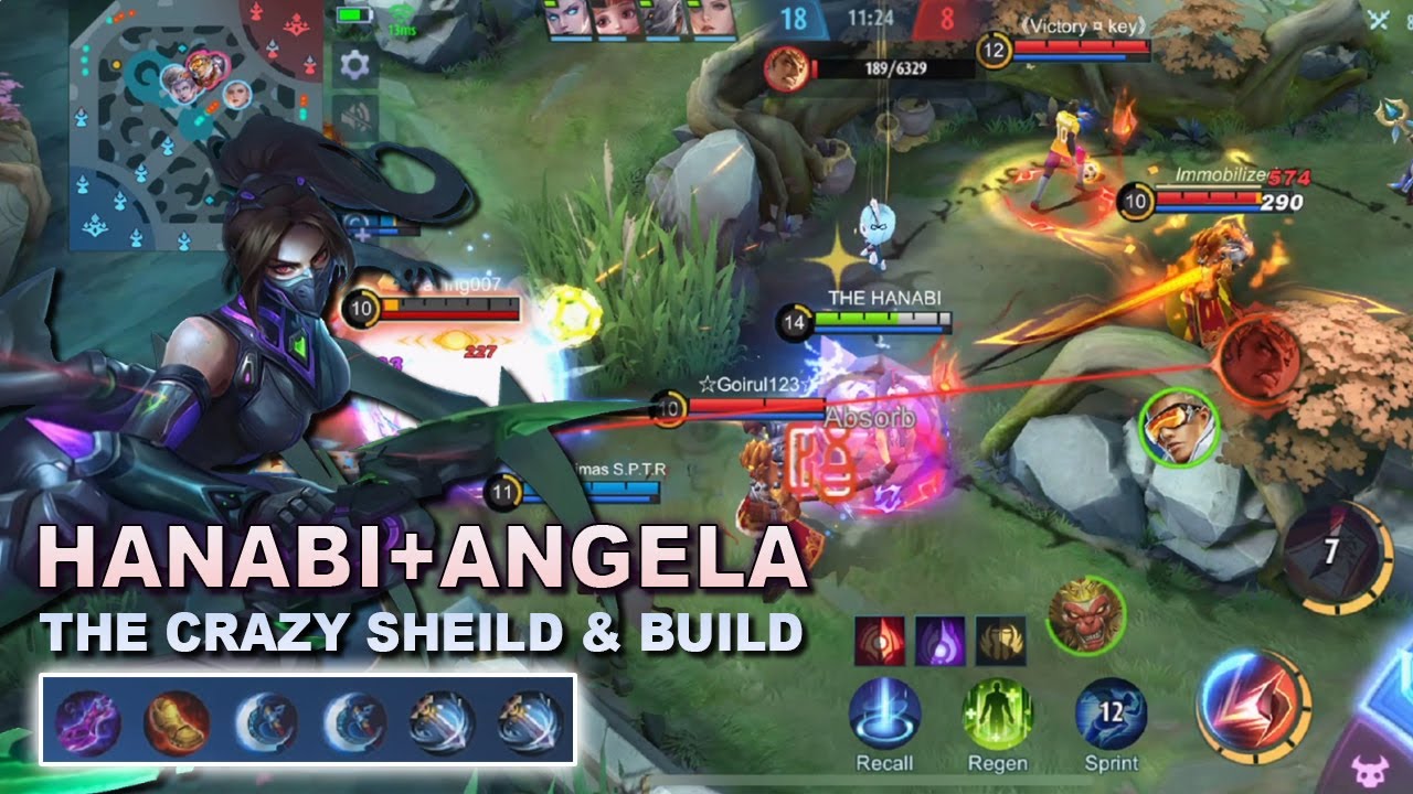 Angela + Hanabi! The Crazy Shield & Build! Solo Rank - MLBB - - YouTube