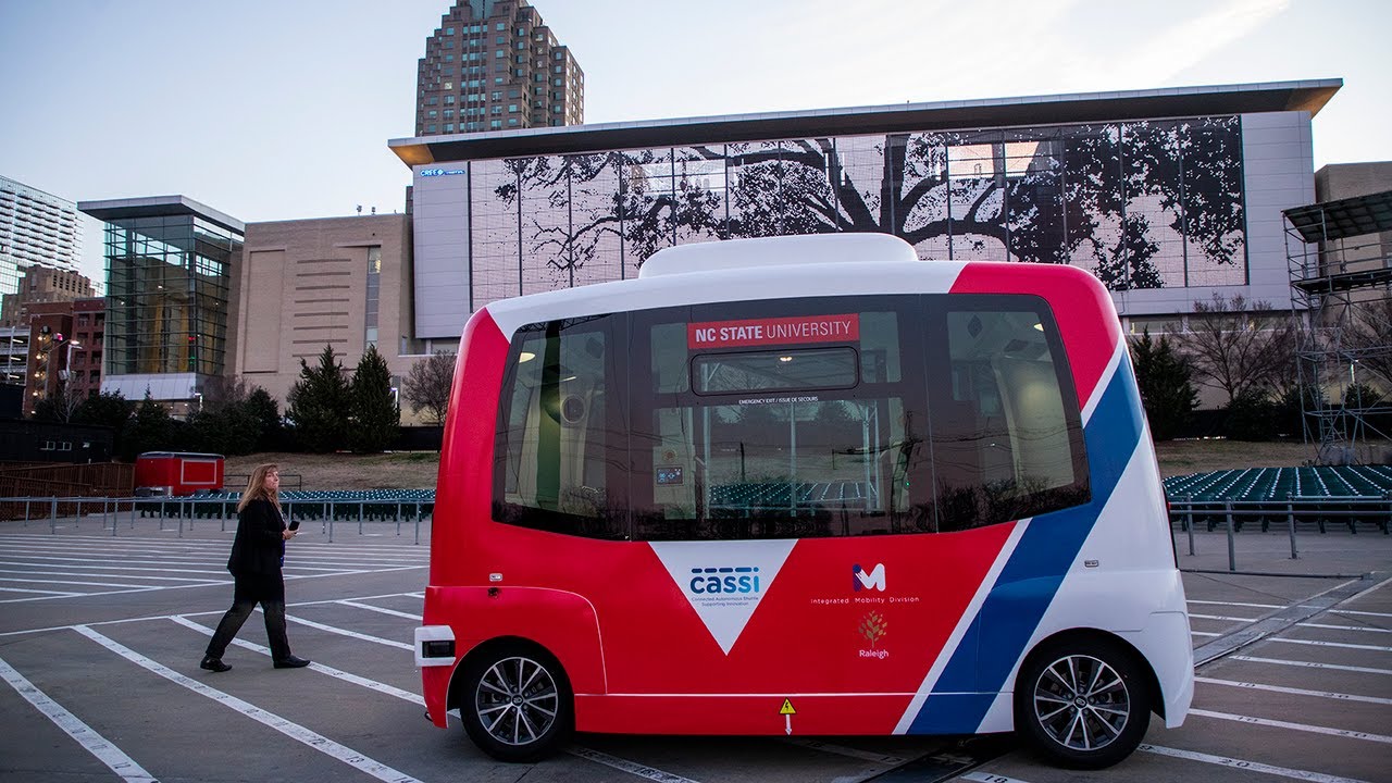 You'll see this automated shuttle on Centennial Campus soon - YouTube