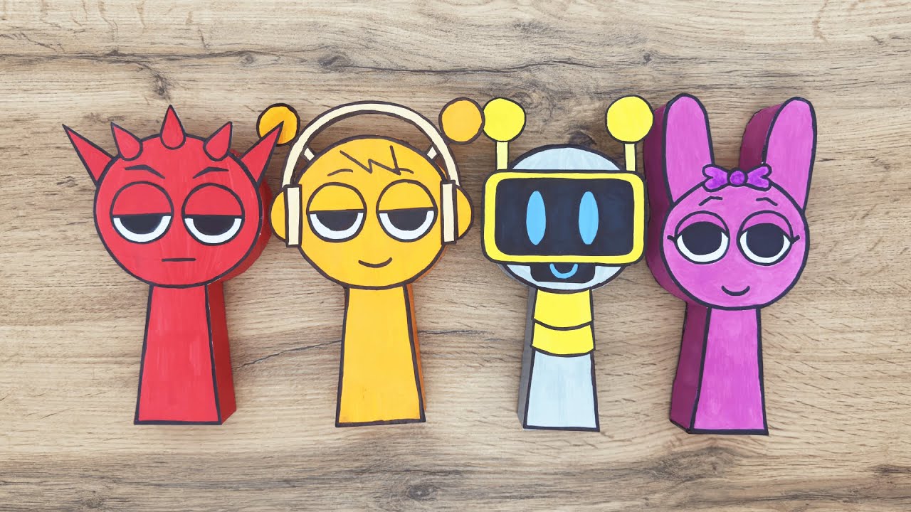 Paper Craft | Sprunki Oren, Pinki, Fun Bot and Raddy | Compilation ...