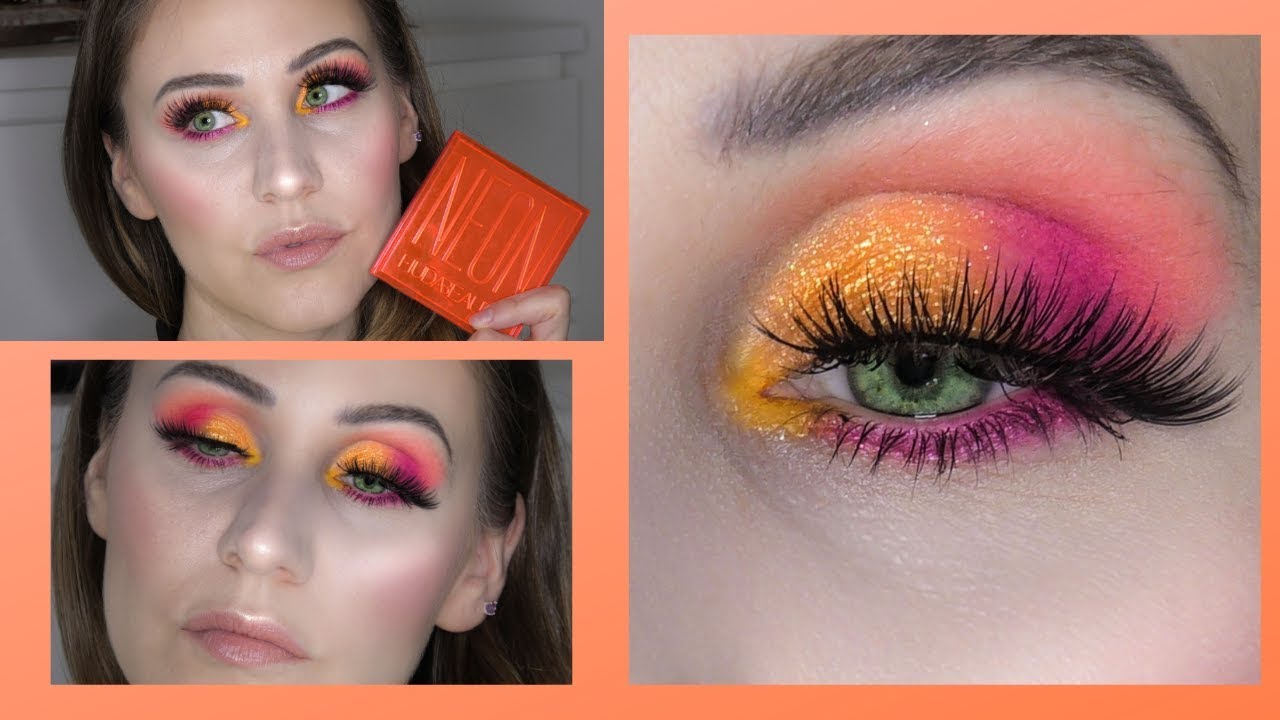 Orange Makeup Tutorial - HUDA BEATY- ORANGE NEON- Make you Up by Ahi ...