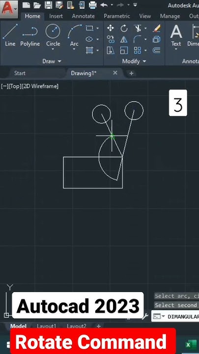 AutoCAD Rotate Command #autocad #cad #cnc #mechanical #engineering #cadcam #india #punjabi #job ...