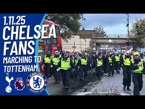 CHELSEA FANS POLICE ESCORT TO TOTTENHAM 1.11.25 AND AFTER FINAL WHISTLE #chelsea #fans 