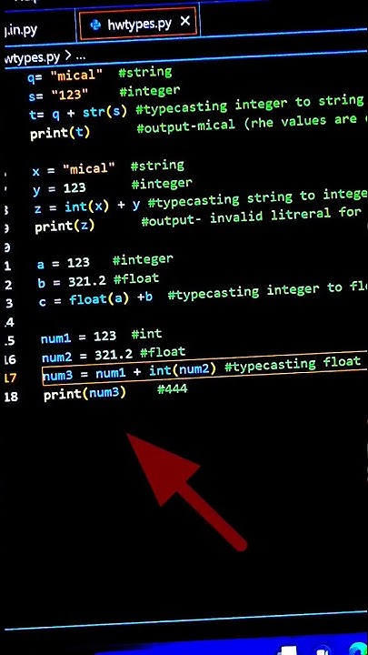 typecasting in python | #python #shorts - YouTube
