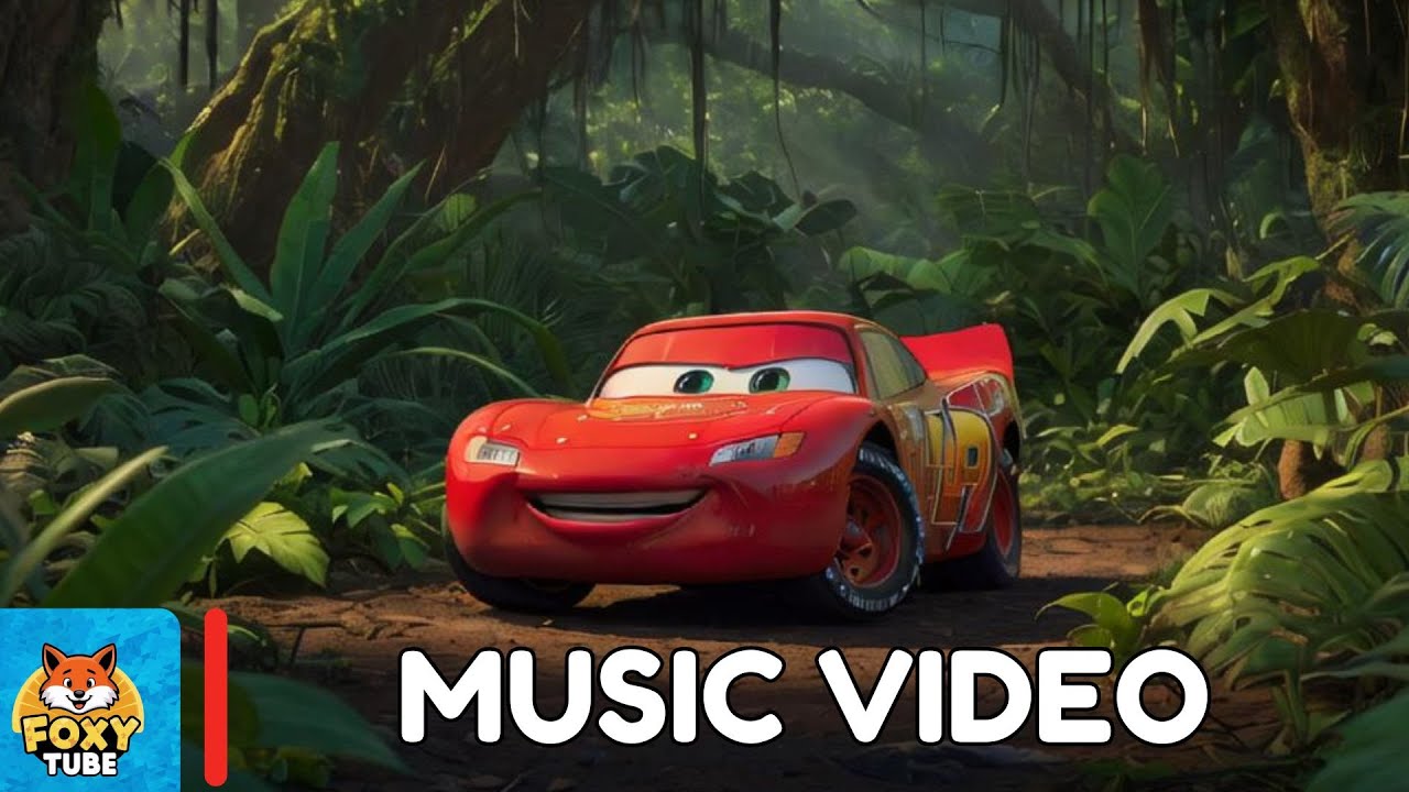 Pixar Cars Lightning McQueen Jungle Race Sensory Kids Music! - YouTube