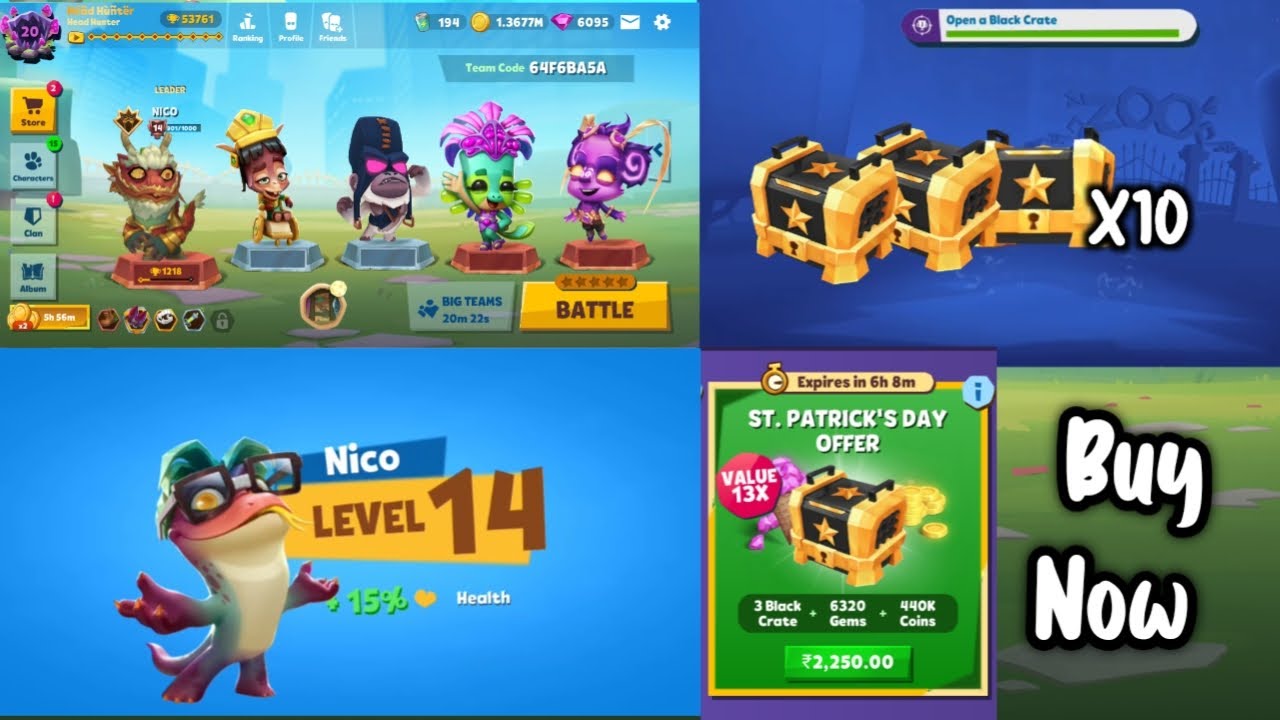 Zooba Nico x14 Squad Paco Bruce Lizzy Caly Lbc Crate Unlock Gameplay ...