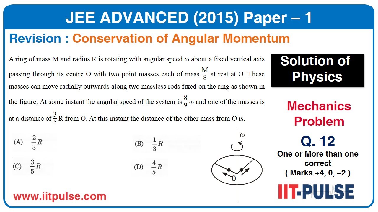 Solution of JEE Advanced 2015 Physics (Mechanics) Paper-1 Q.12 - YouTube