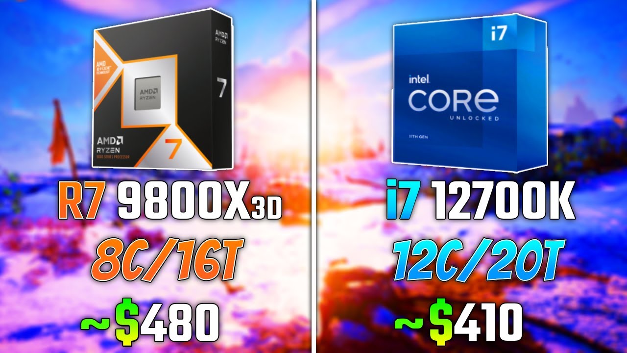 AMD RYZEN 7 9800X3D vs INTEL i7-12700K | Test in 6 Games - YouTube