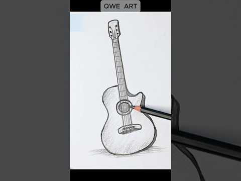 Easy Guitar Drawing #guitar #drawing #qweart #art