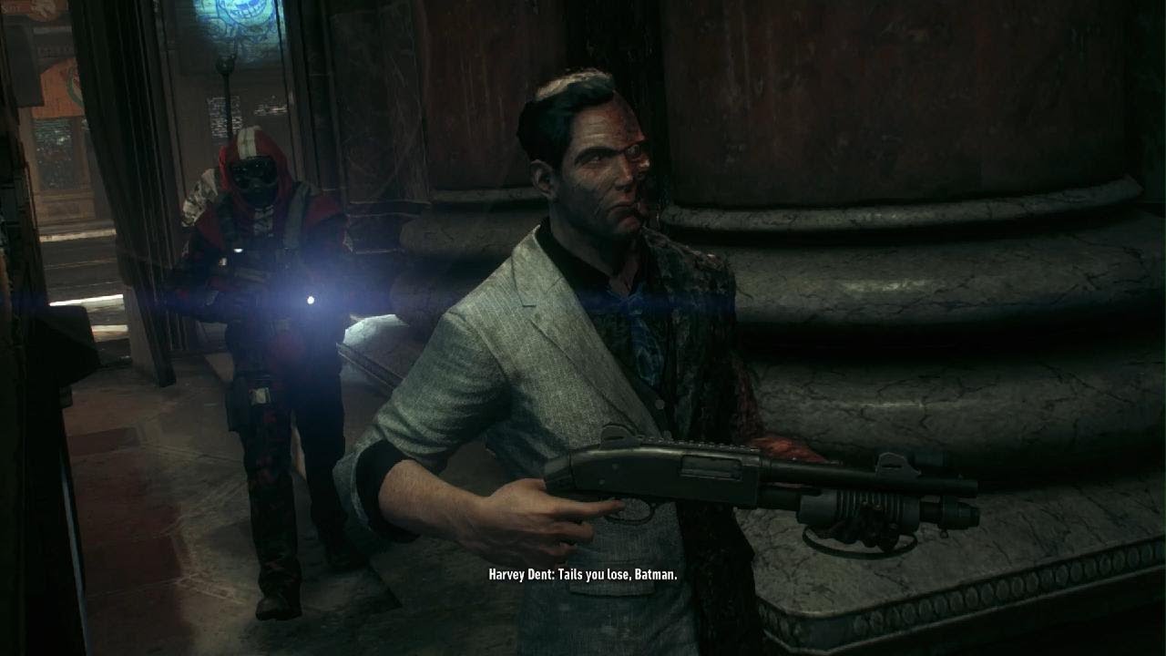 BATMAN: ARKHAM KNIGHT: Two Face boss - YouTube