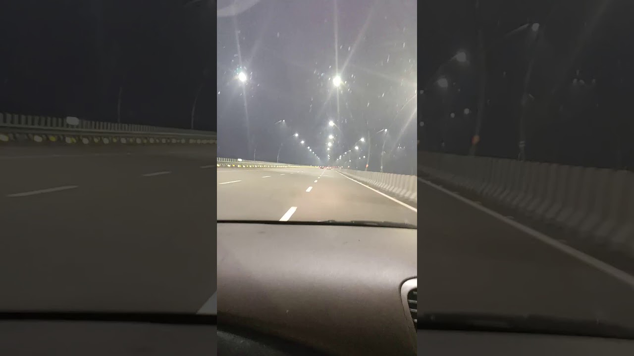 Driving on the longest expressway of India | Night View | Agra Lucknow ...
