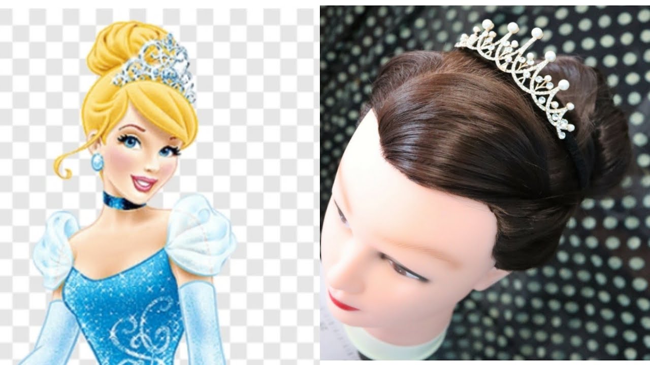 Disney Cinderlla Snow White hairstyle tutorial / Easy Cinderlla Updo ...