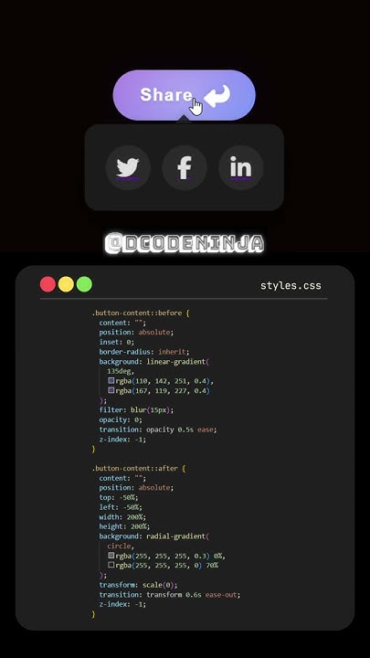 How to Create a Neon Share Button in HTML | DCodeNinja #coding #programming - YouTube