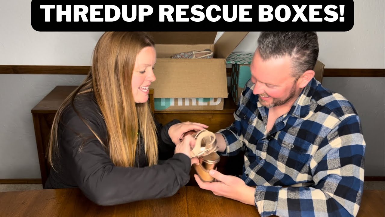 Boyfriend Helps Me Open 3 Different ThredUp Rescue Boxes! - YouTube