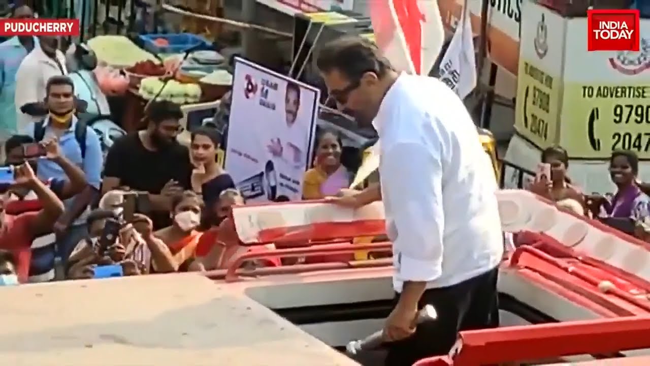 Kamal Haasan Throws Away MNM Symbol Torchlight In Frustration During ...