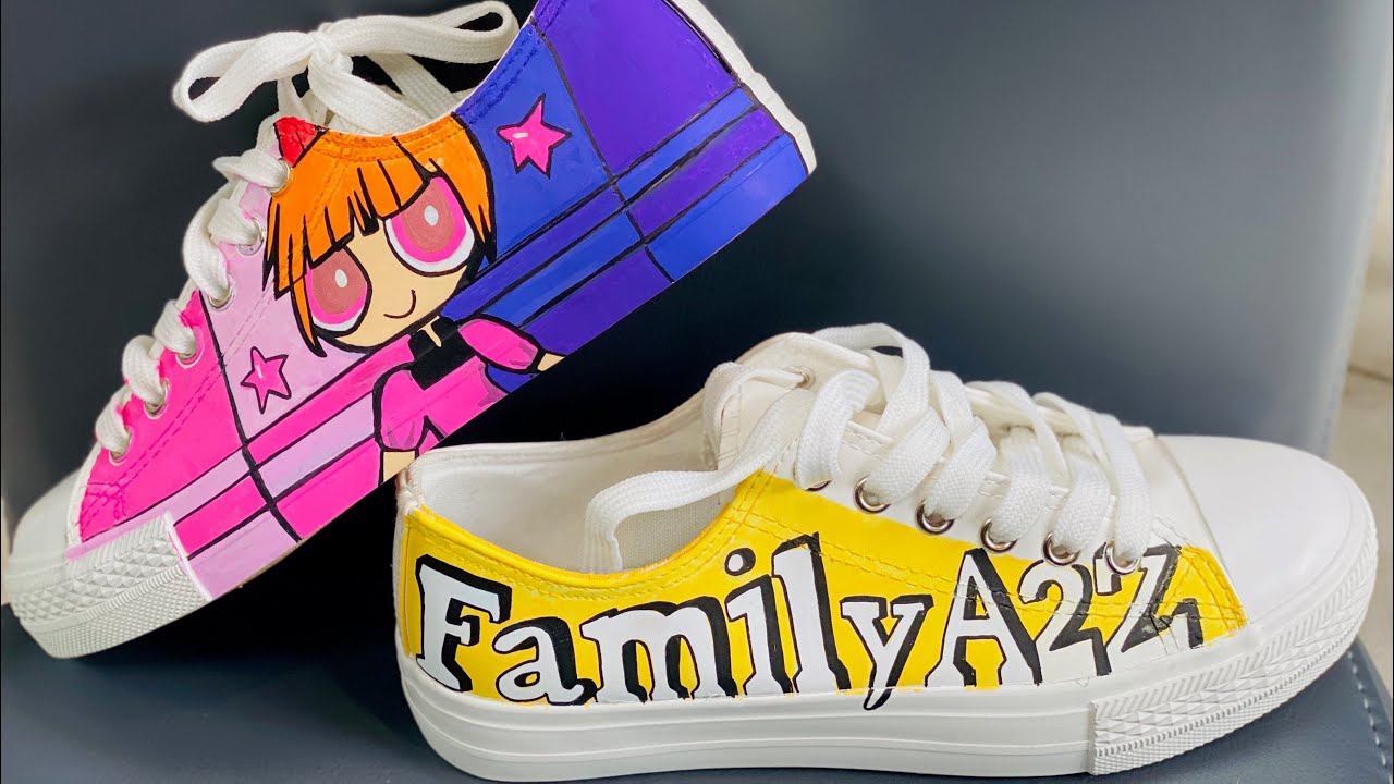 FIRST CUSTOMER!! Customising shoes - YouTube