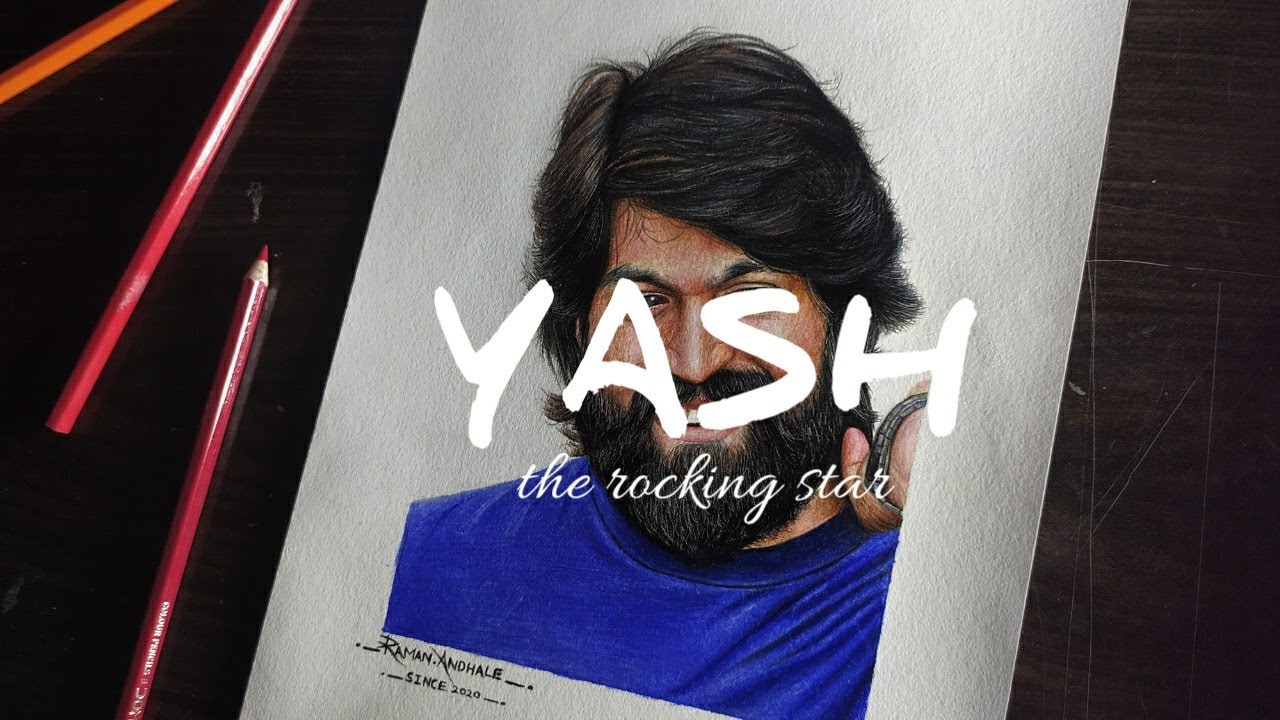 rocking star yash drawing #kgf #yash #kgfdrawing - YouTube