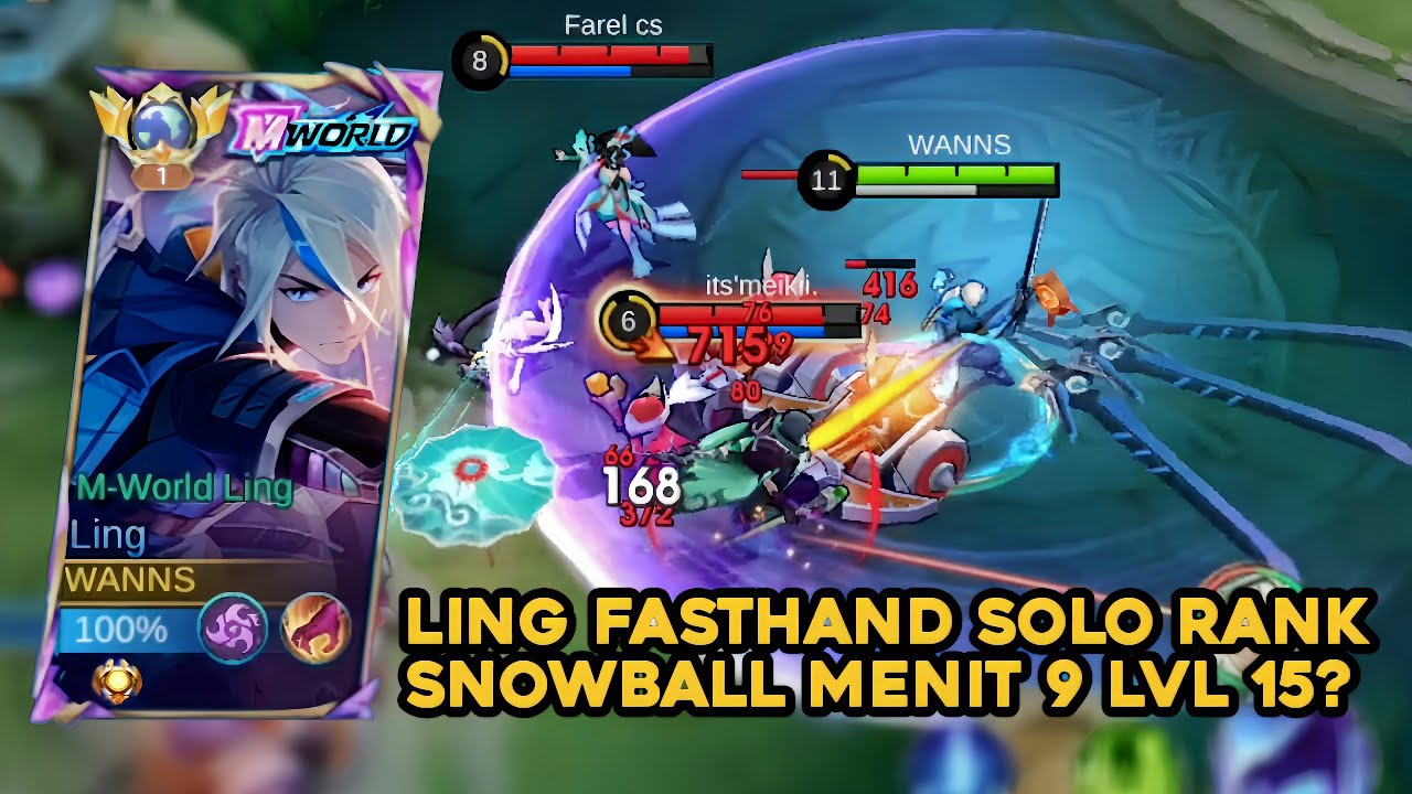 LING FASTHAND SOLO RANKED MENIT 9 AUTO LEVEL 15, BRUTAL KILL TANPA MATI ...